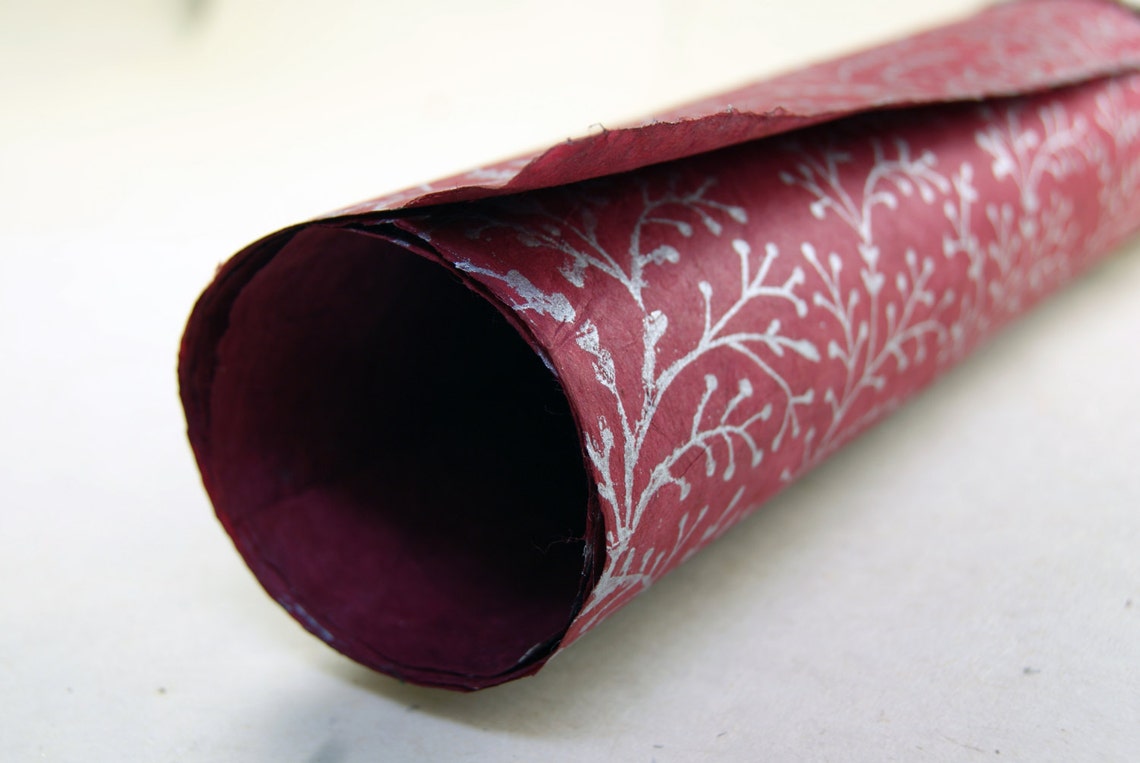 Handmade Wrapping Paper Holiday Gift Wrap 3 Mixed Sheets Red - Etsy