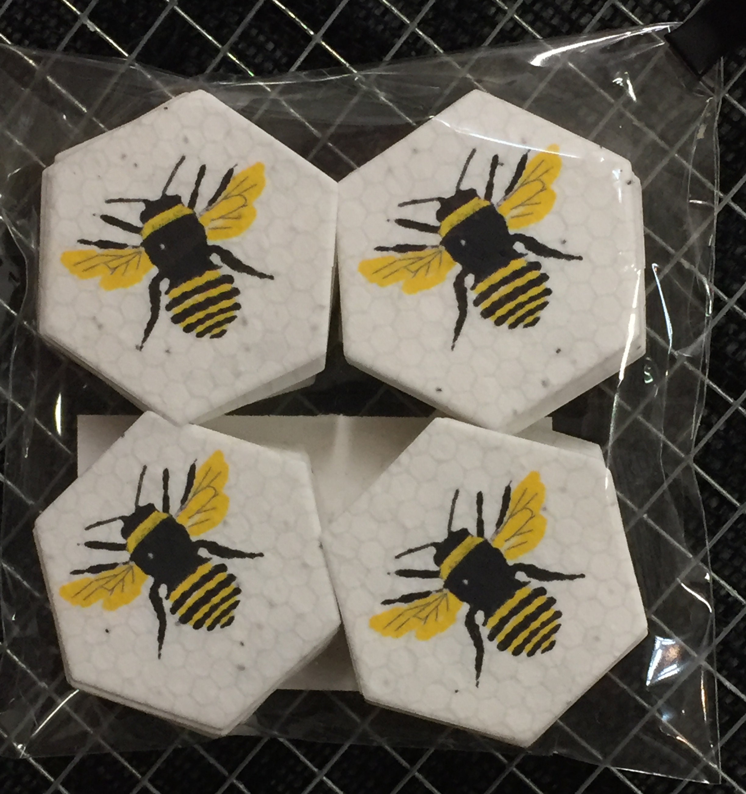 Bulk Bee Hexagon Seed Paper Tag Honeycomb Wildflower Cotton | Etsy