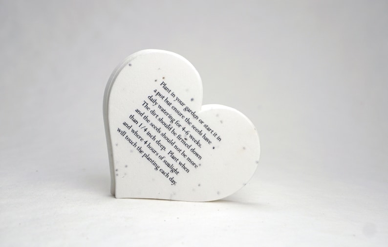 Large "in Loving Memory" Seed Paper Hearts 2.85"w X 2.5"h for ...