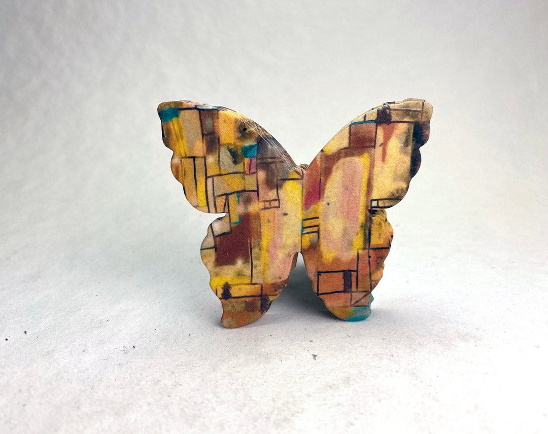 Large Abstract Art Seed Paper Butterflies - 3"w X 2.85"h - Wildflower ...