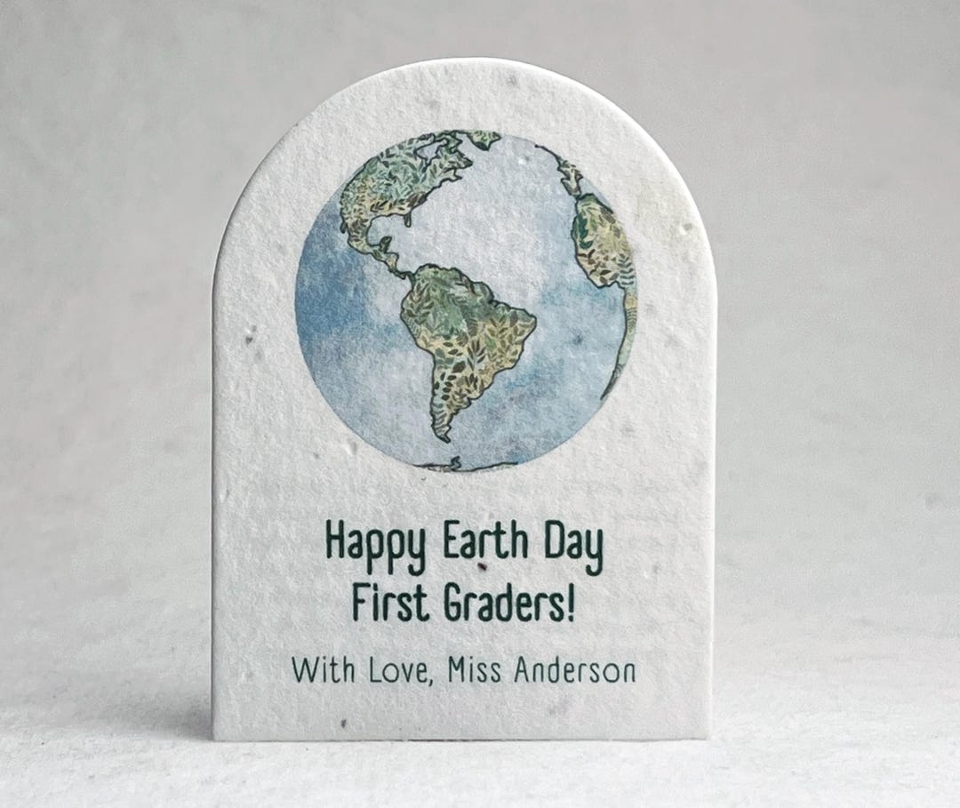 Custom, Personalized Earth Day 2026 - Arch Shape Card - Floral Art - 2. ...