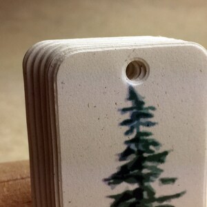 Green Tree Gift Tag Recycled Paper Hangtags 3" Long by 1.5" Wide ...