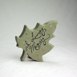 In Loving Memory Leaf Seed Paper Shape 3" X 2" Wildflower Green Lotka ...