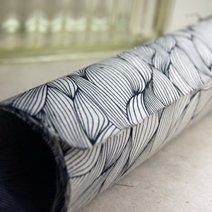 Black Wave Pattern Lotka Wrapping Paper Holiday Gift Wrap 3 Sheets ...