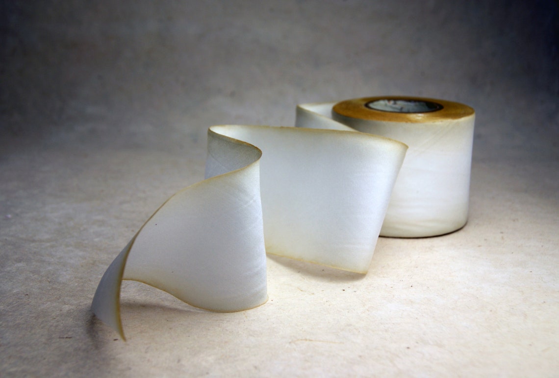 Hand Dyed Silk Ribbon 2.5 Inch Ivory With Cream Edge WWPC 3 | Etsy