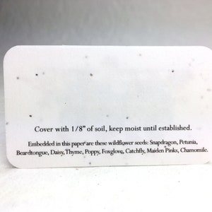 Custom Personalized Seed Paper Card With Planting - Etsy