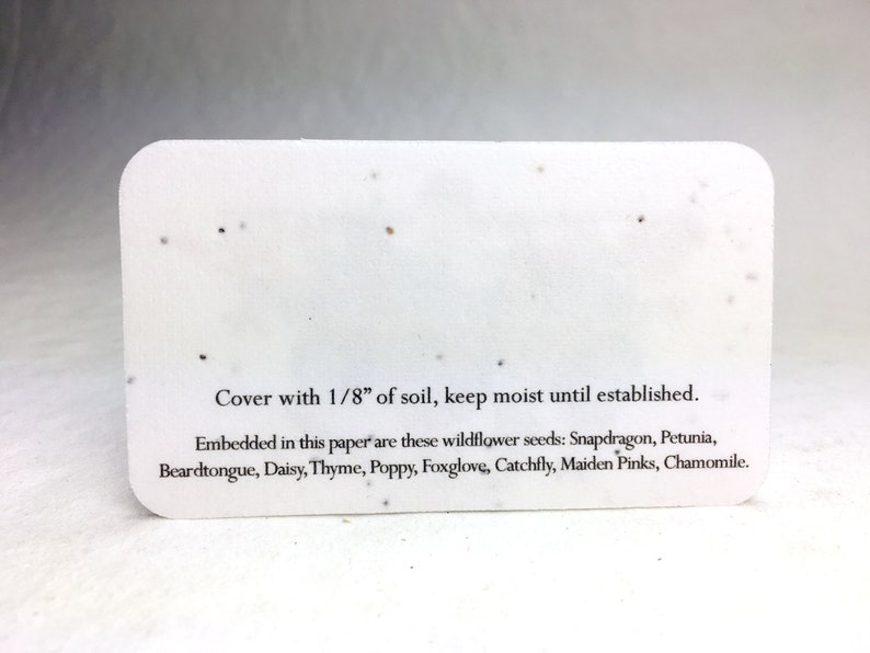 Custom Personalized Seed Paper Card with Planting | Etsy