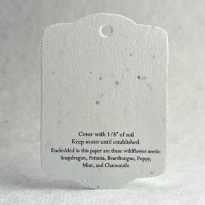 Seed Paper Gift Tags Blue Watercolor Design 3.25" Wide by 2.375" Tall ...