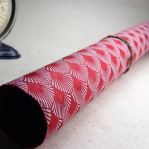 Red Fan Pattern Handmade Wrapping Paper Gift Wrap 3 or 10 Sheets ...