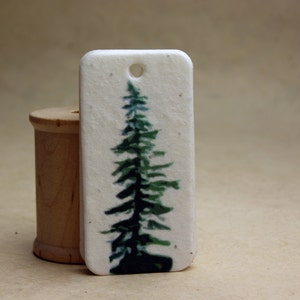 Green Tree Gift Tag Seed Paper Hangtags 3" Long by 1.5" Wide Holiday 10 ...