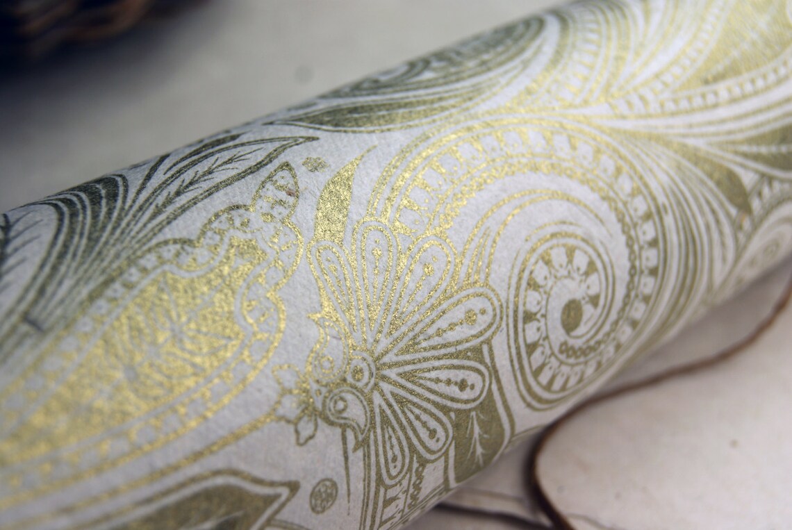 Handmade Wrapping Paper Holiday Gift wrap 3 mixed sheets | Etsy