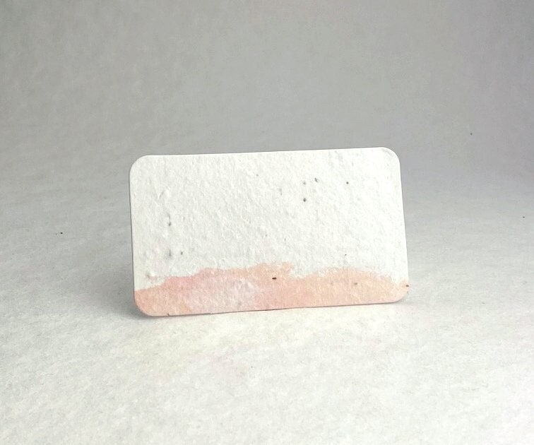 Pink Watercolor Swash Handmade Seed Paper Escort Card Place | Etsy