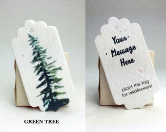 Custom Personalized Seed Paper Gift Tag Add Your Message | Etsy