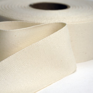 Natural Cotton Twill Tape Ribbon 15mm 5/8" Cream 36 Yard Spool Made in ...