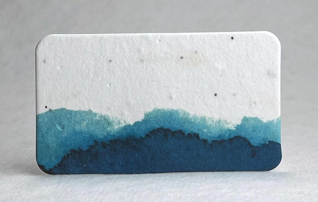 Blue and Green Watercolor Swash - Handmade Seed Paper Escort Card ...