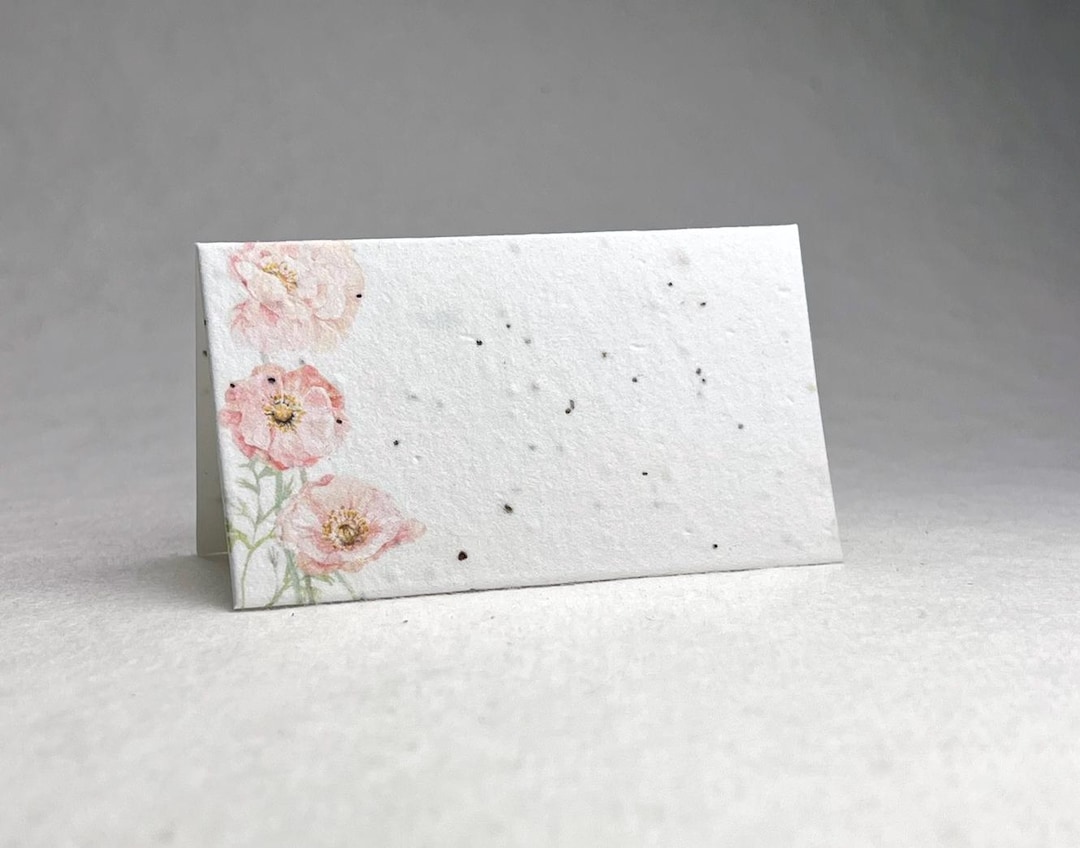 Handmade Seed Paper Folding Place Card, Escort Card, Table Card ...