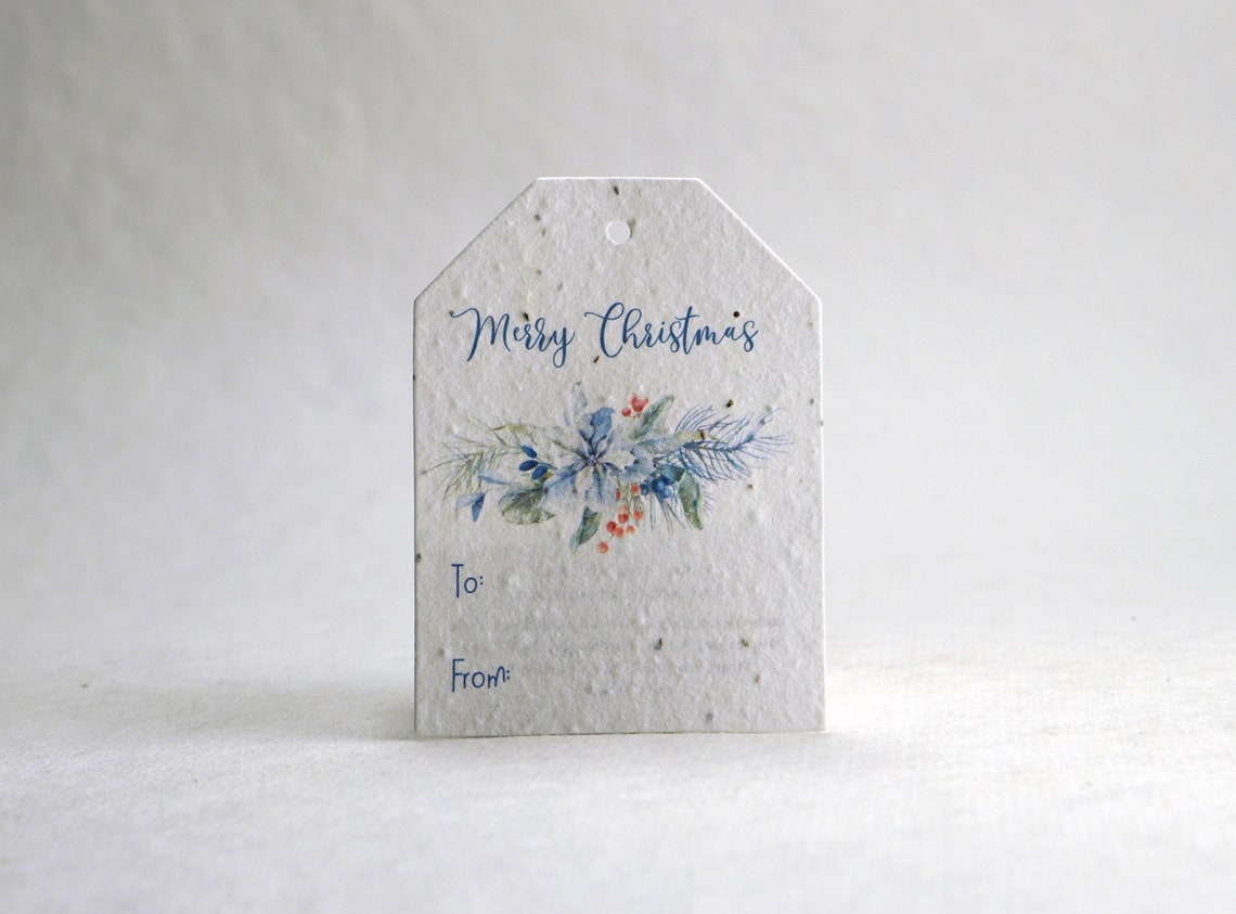 Blue Watercolor Art Wildflower Seed Paper Tags 3.25 - Etsy