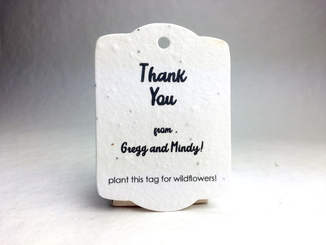 Personalized Seed Paper Tags - Add Your Name | 3.25" Wide by 2.375 ...