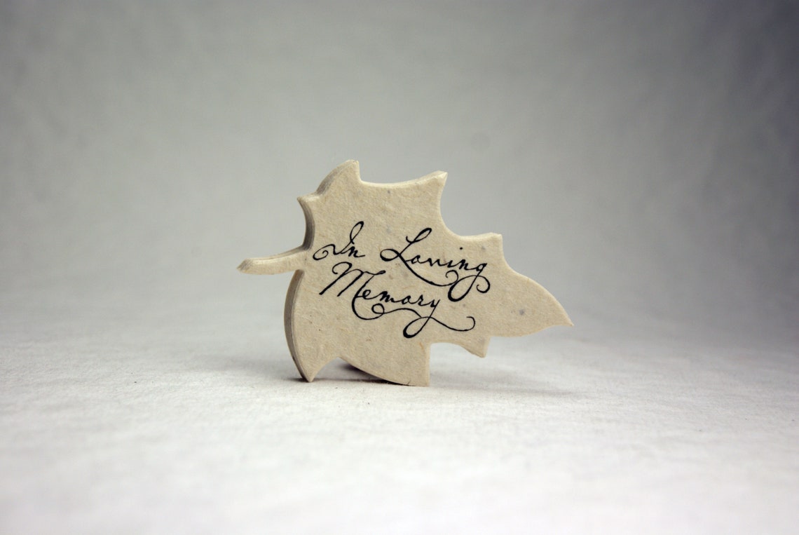 In Loving Memory Leaf Seed Paper Shape 3 x 2 | Etsy