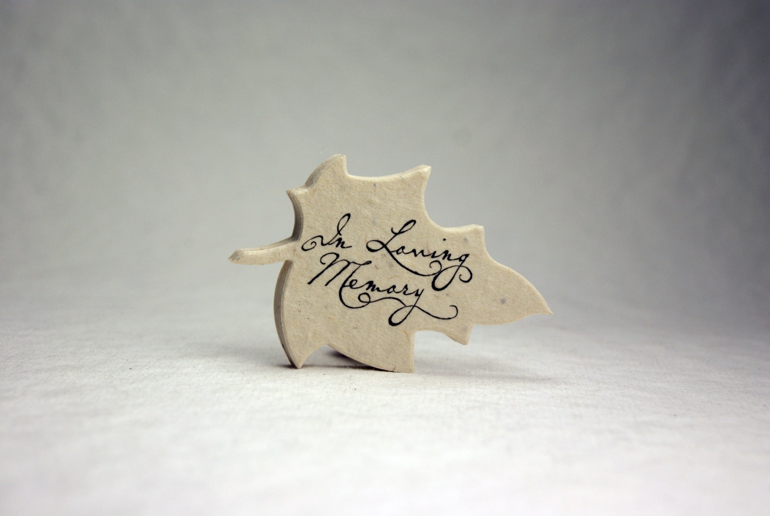 In Loving Memory Leaf Seed Paper Shape 3" X 2" Wildflower Lotka Fibers ...