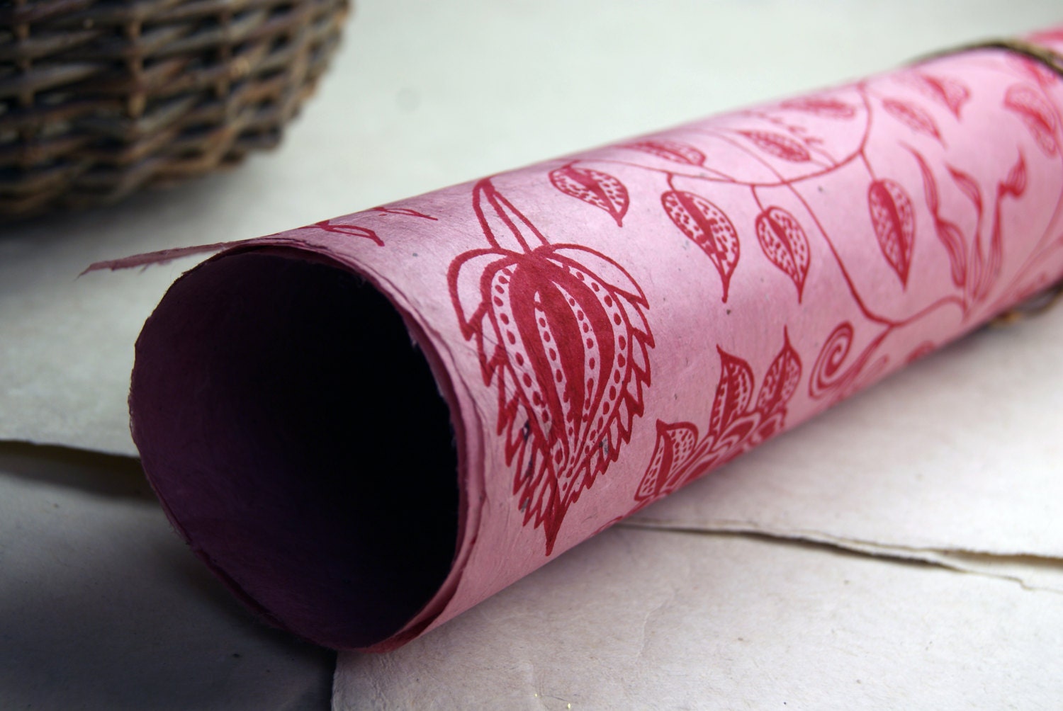 Retro Holland Dutch Pink Red Flower Garden Bavarian Bliss Pattern ...