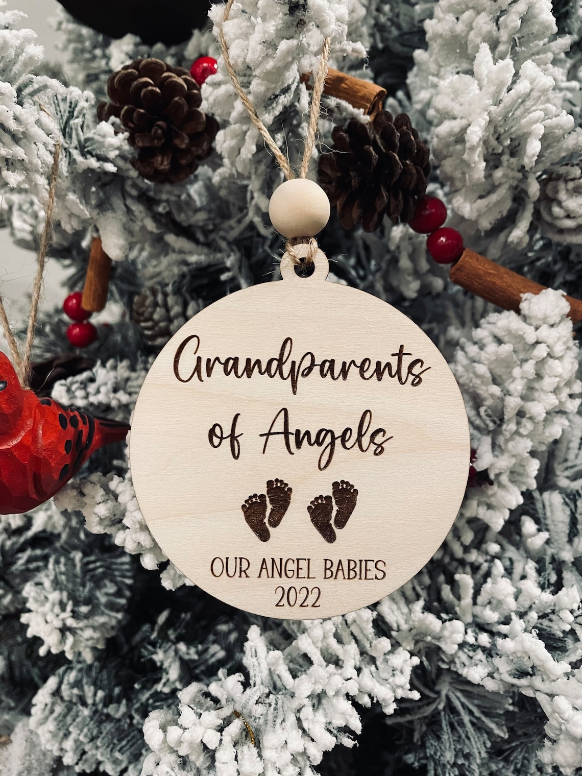 Grandparents of an Angel, Baby Loss Miscarriage Wooden Christmas ...