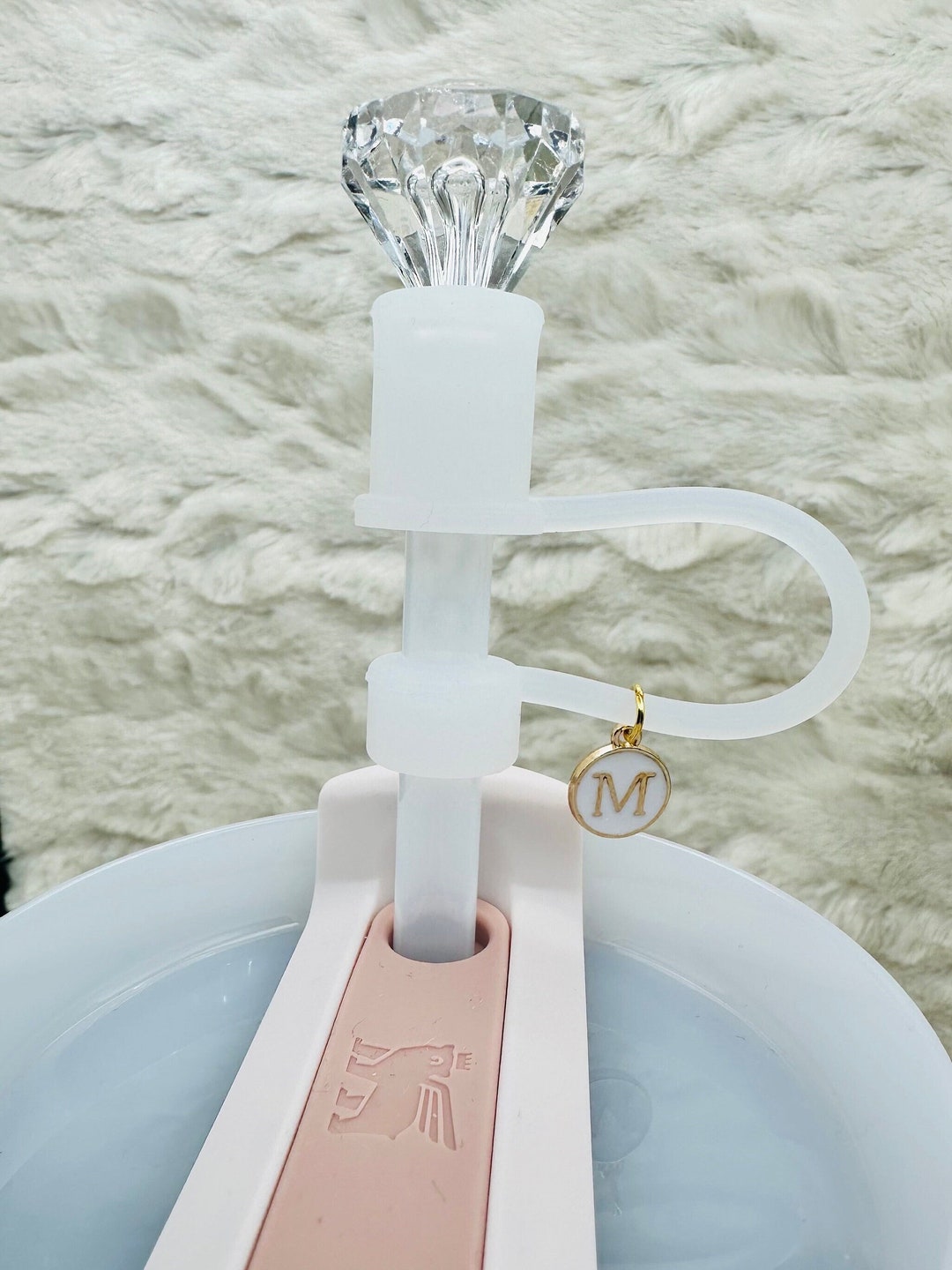 Clear Diamond Straw Topper, Custom Straw Cover, Drink Cover, Straw ...