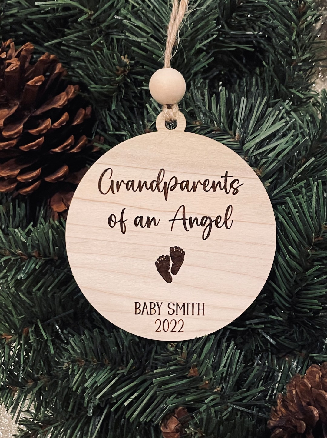 Grandparents of an Angel, Baby Loss Miscarriage Wooden Christmas ...