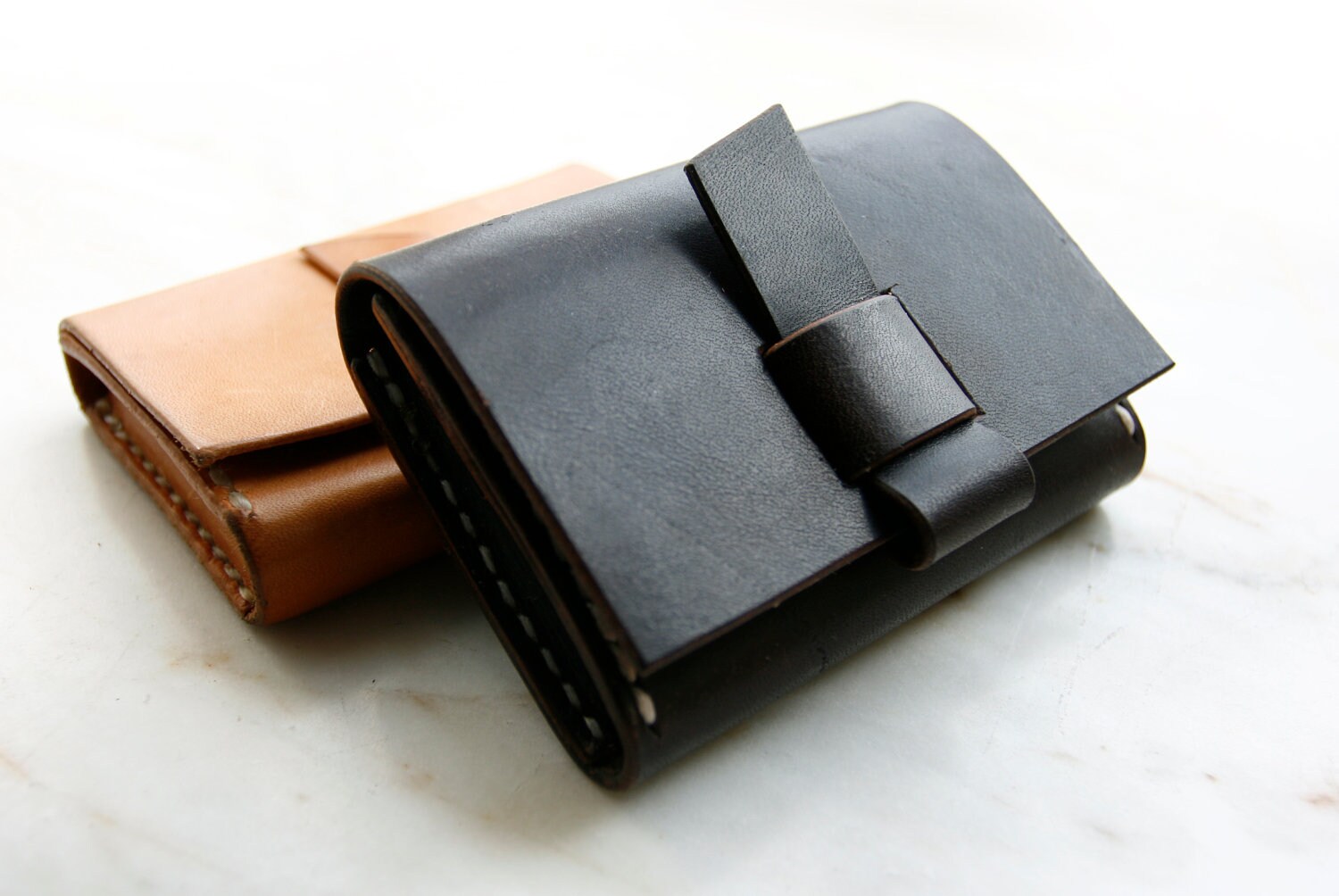 Handmade Leather Card Holder With D-ring Made to Order - Etsy
