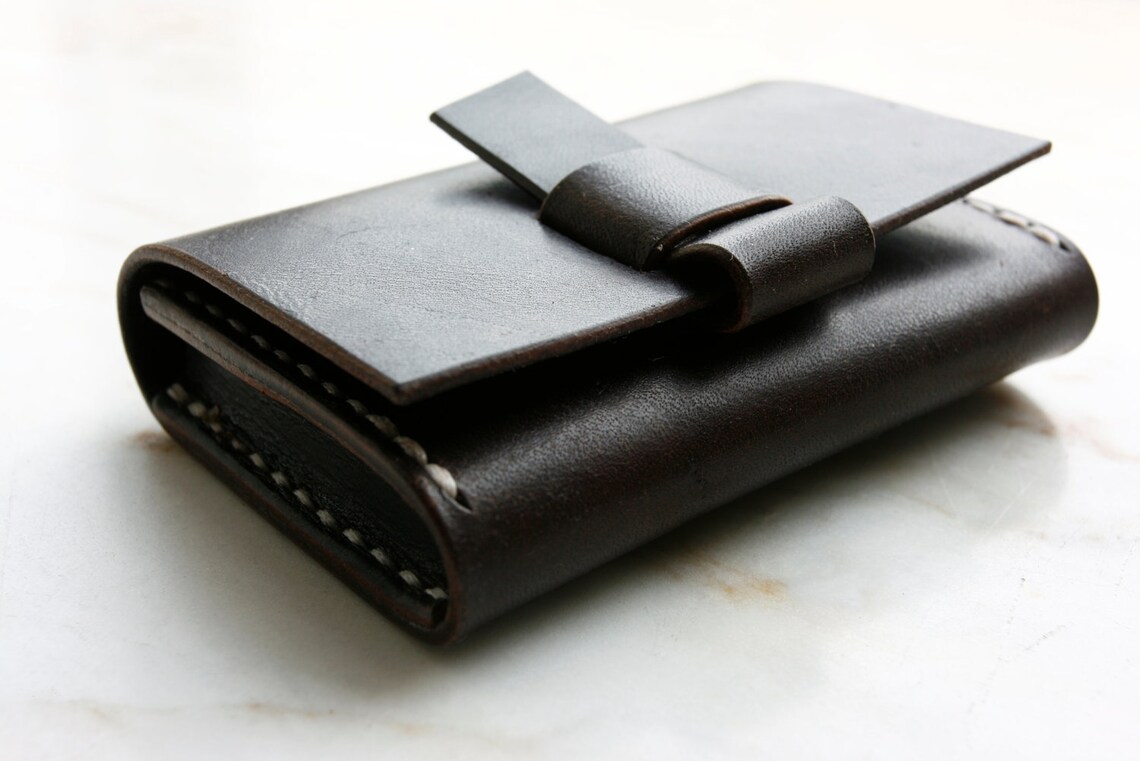 Handmade Leather Card Holder With D-ring Made to Order - Etsy