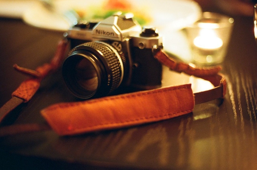 Handmade Leather Camera Strap With Brown Neck Pad (adjustable Length ...