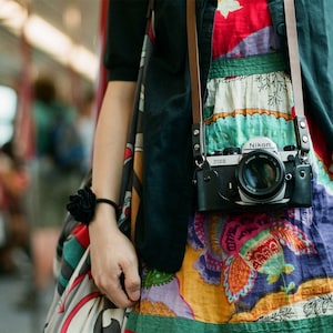 Light Brown Hard Leather Camera Strap With Dark Brown Neck Pad - Made ...