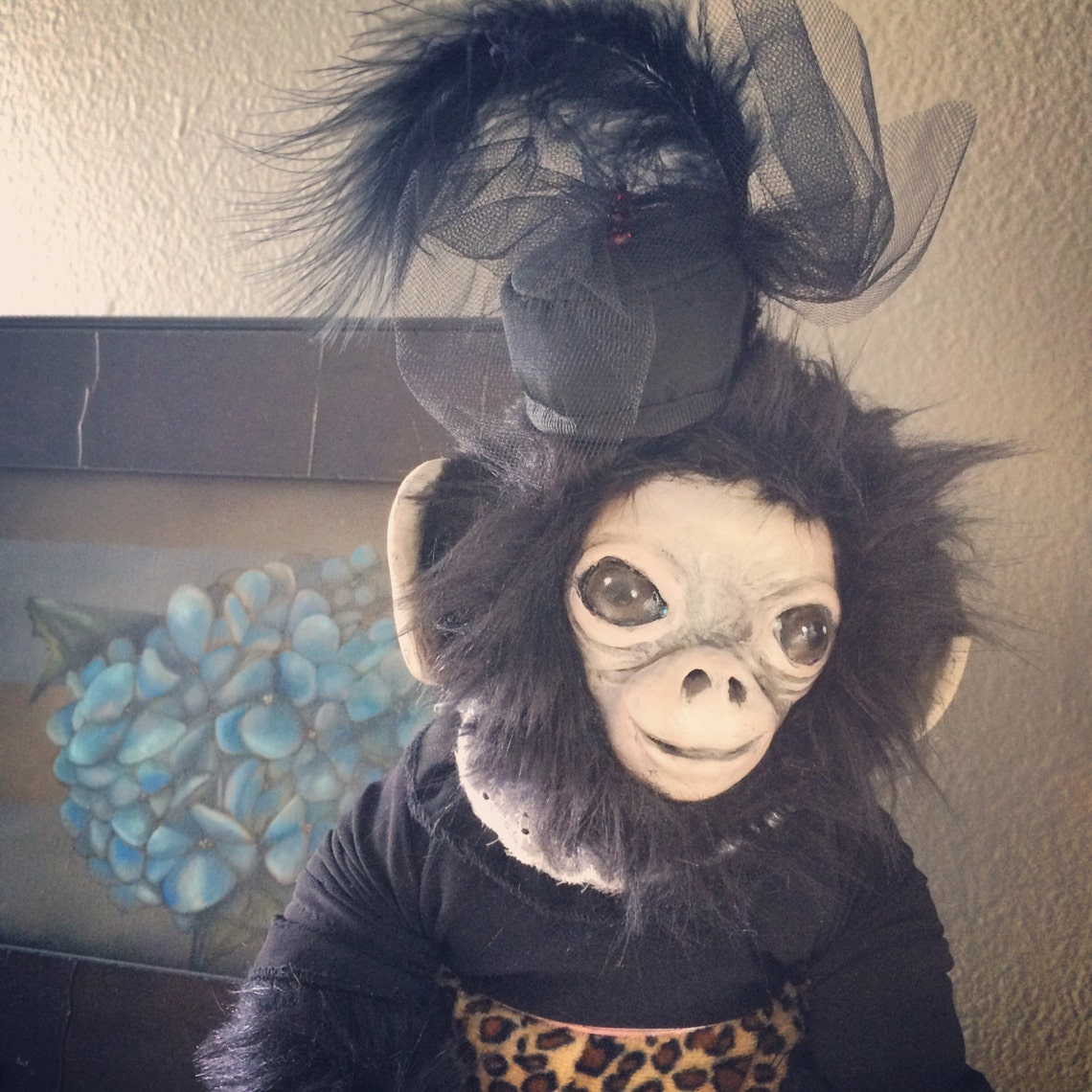 OOAK Fine Art Doll: Fuzzy Monkey With Animal Print Party Frock - Etsy