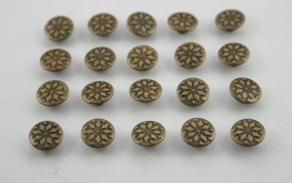 Craft Supplies & Tools Brass Studded Leather Vintage Button Materials ...