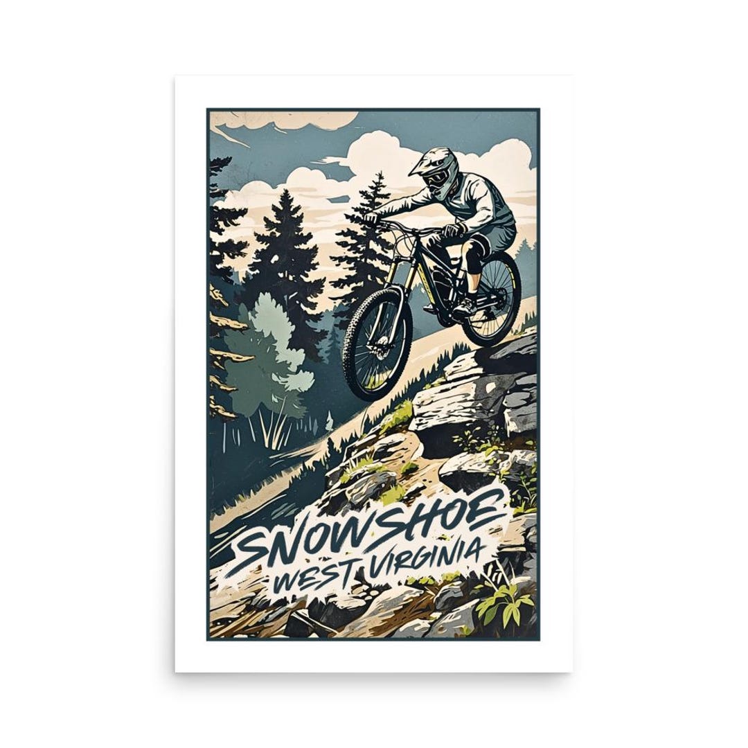 Snowshoe Downhill Mountain Bike Poster Print Wall Art for Outdoor ...