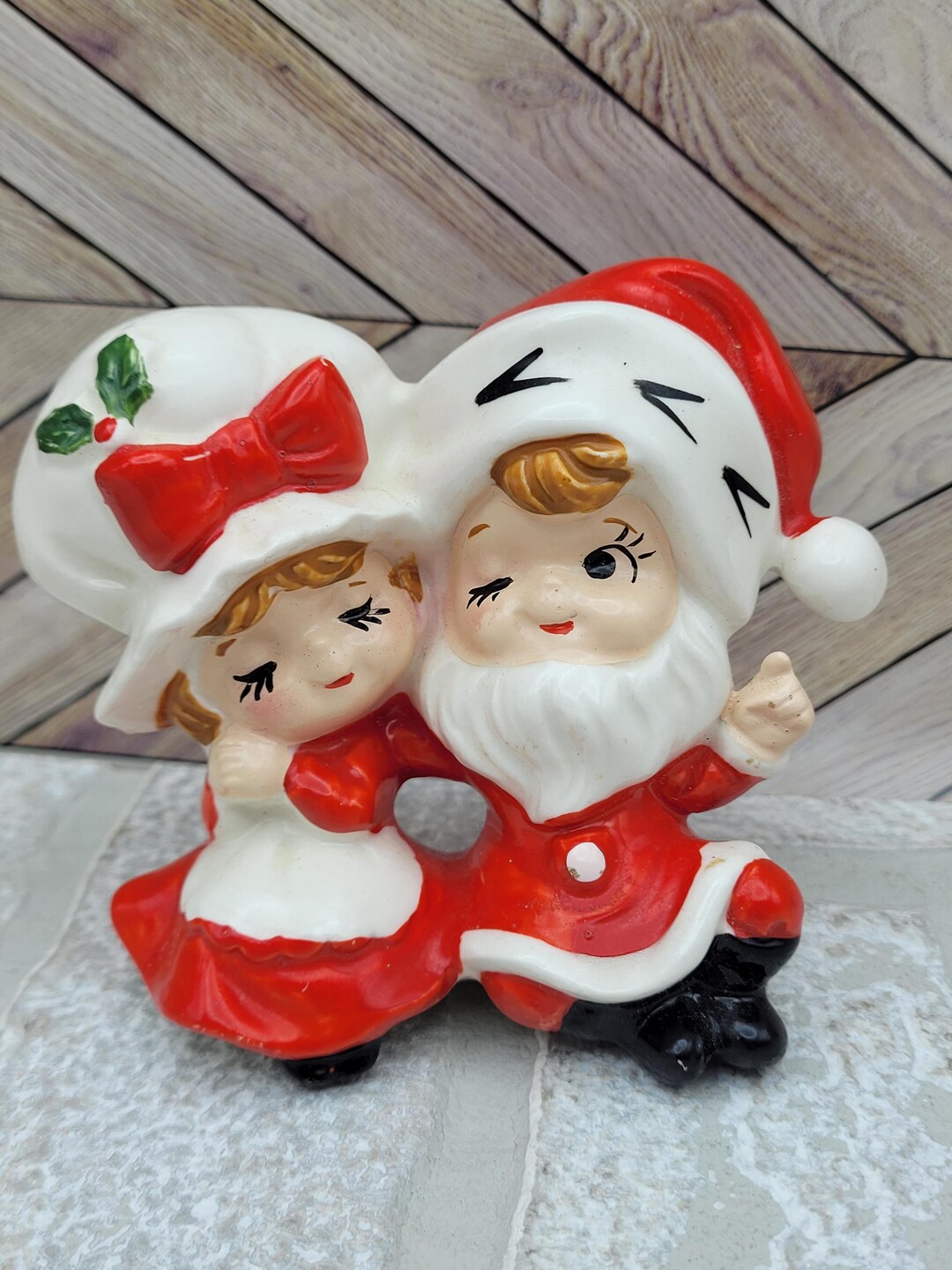 Vintage Christmas Figurine, Little Santa and Mrs. Claus, Cute! - Etsy