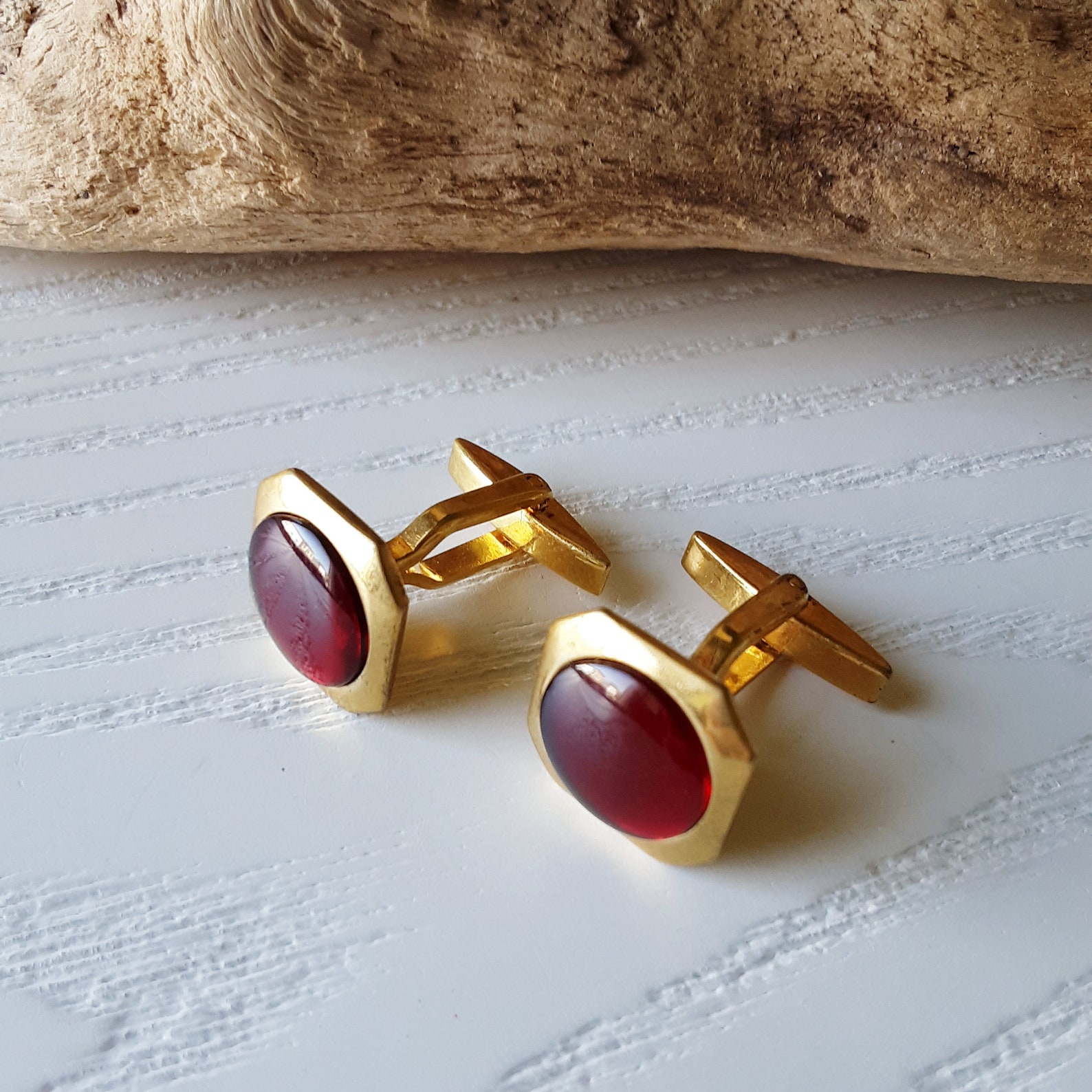 Men's Red Glass Cuff Links Menswear Men's Formal - Etsy