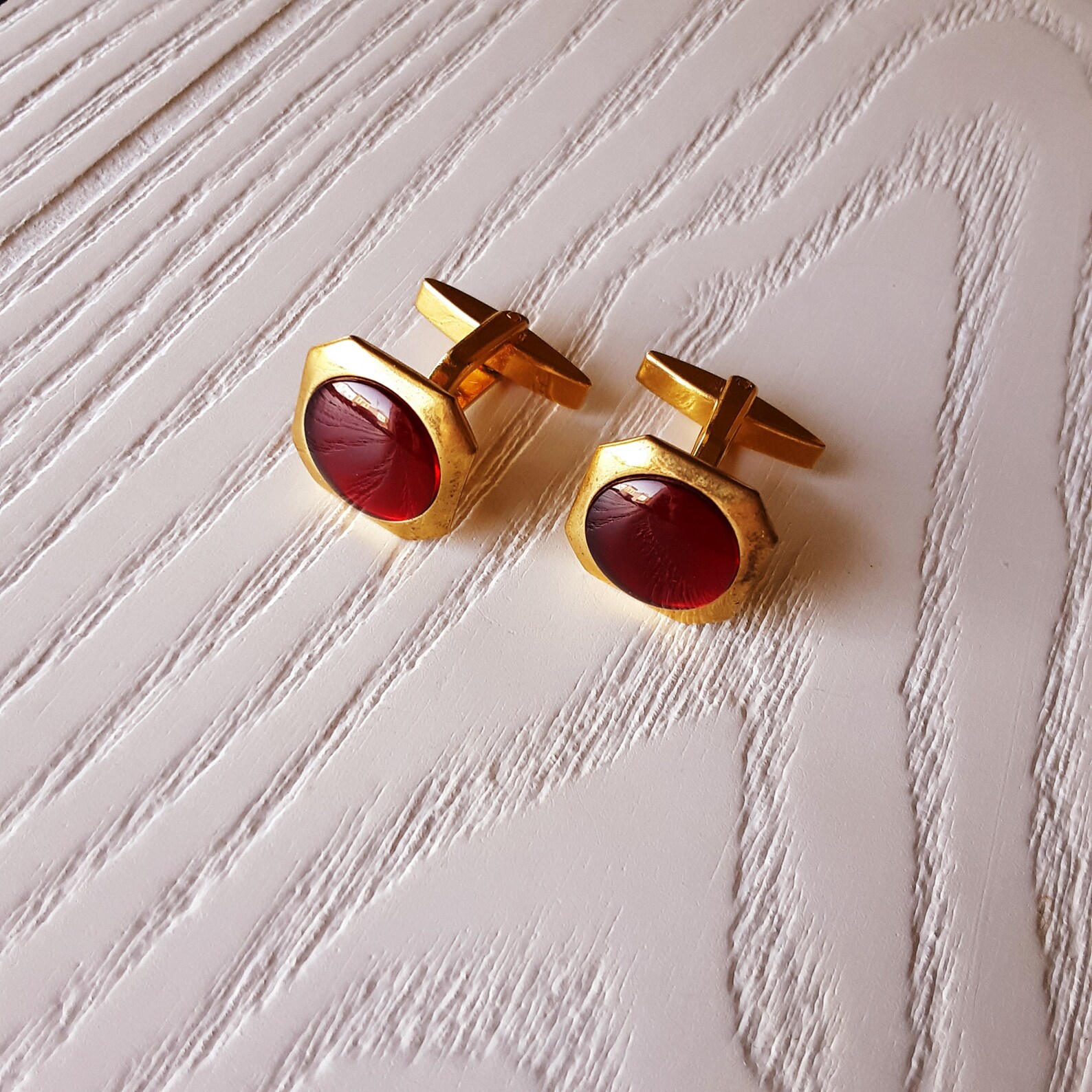 Men's Red Glass Cuff Links Menswear Men's Formal - Etsy