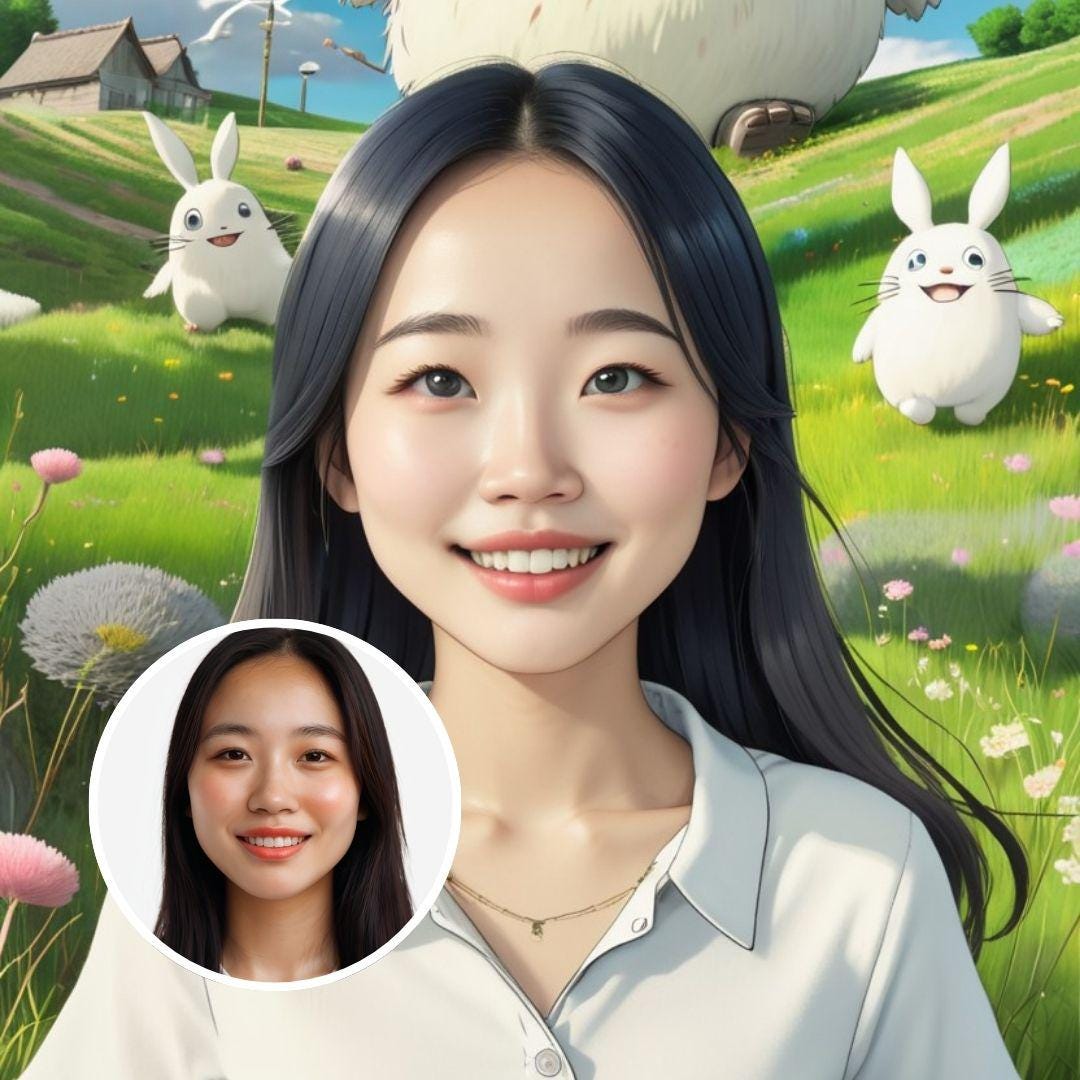 Custom Anime Portrait, Personalized Cartoon Avatar, Studio Ghibli ...