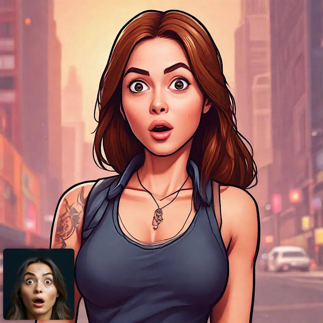 Custom Theft 2D Portrait | Gta-inspired Cartoon Art | Expressive ...
