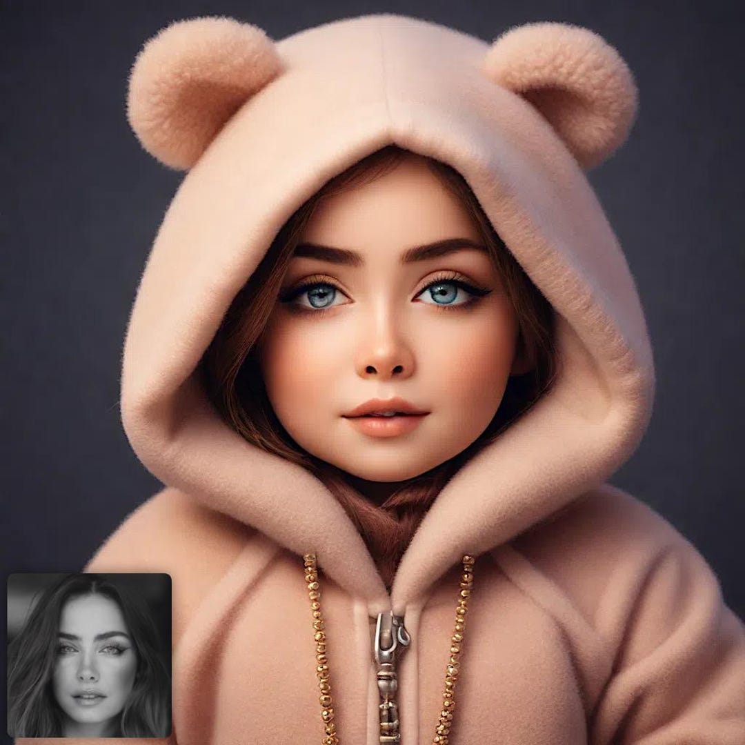 Custom AI Cartoon Portrait – Elegant & Cozy Digital Art for Unique ...