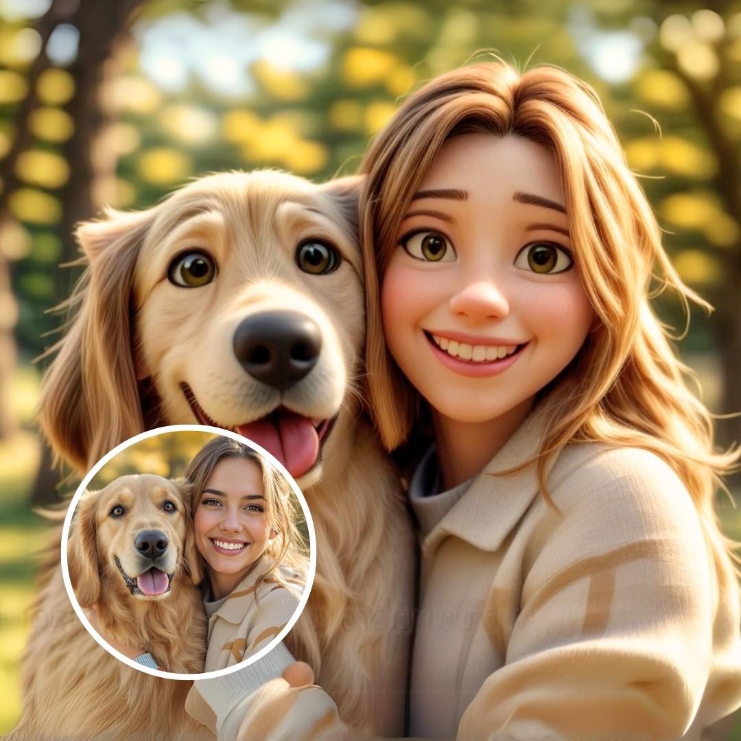 Personalized 3D Pixar Cartoon Character Portrait, Custom Digital ...