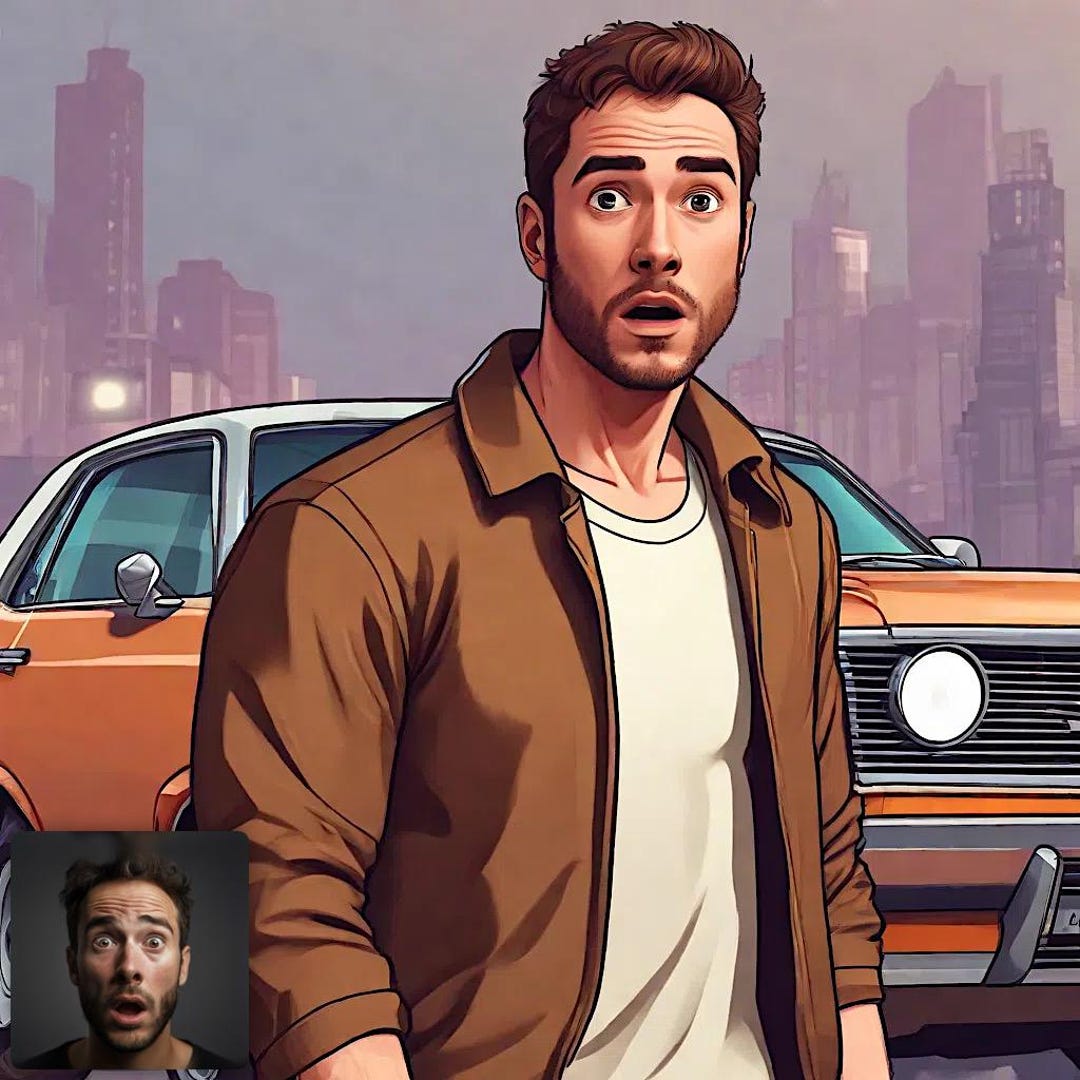 Custom Theft 2D Portrait | Gta-style Surprised Expression Art ...
