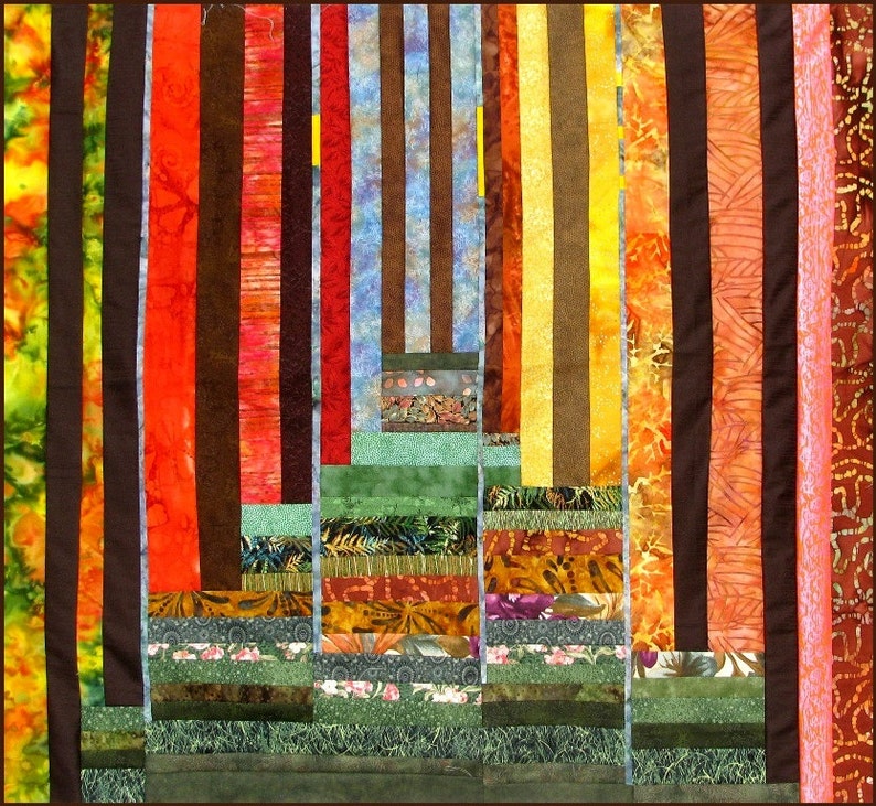 Wall Hanging Landscape Quilt Art Forest Scene Patchwork Limited Edition ...