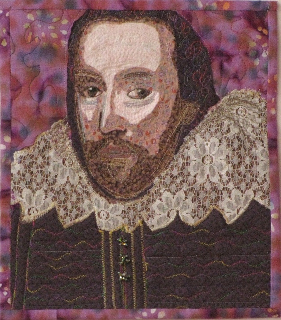 Customized Art Quilt Portrait Wall Hanging of Shakespeare - Etsy