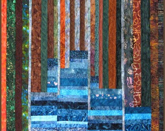 Wall Hanging Landscape Quilt Art Forest Scene Patchwork | Etsy