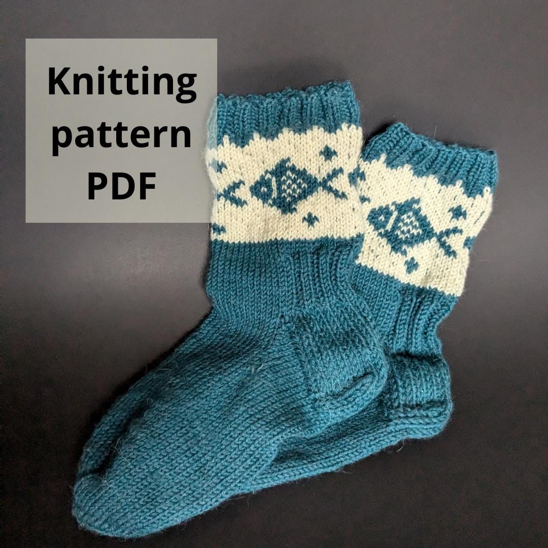 Fish Socks Knitting Pattern PDF - Etsy