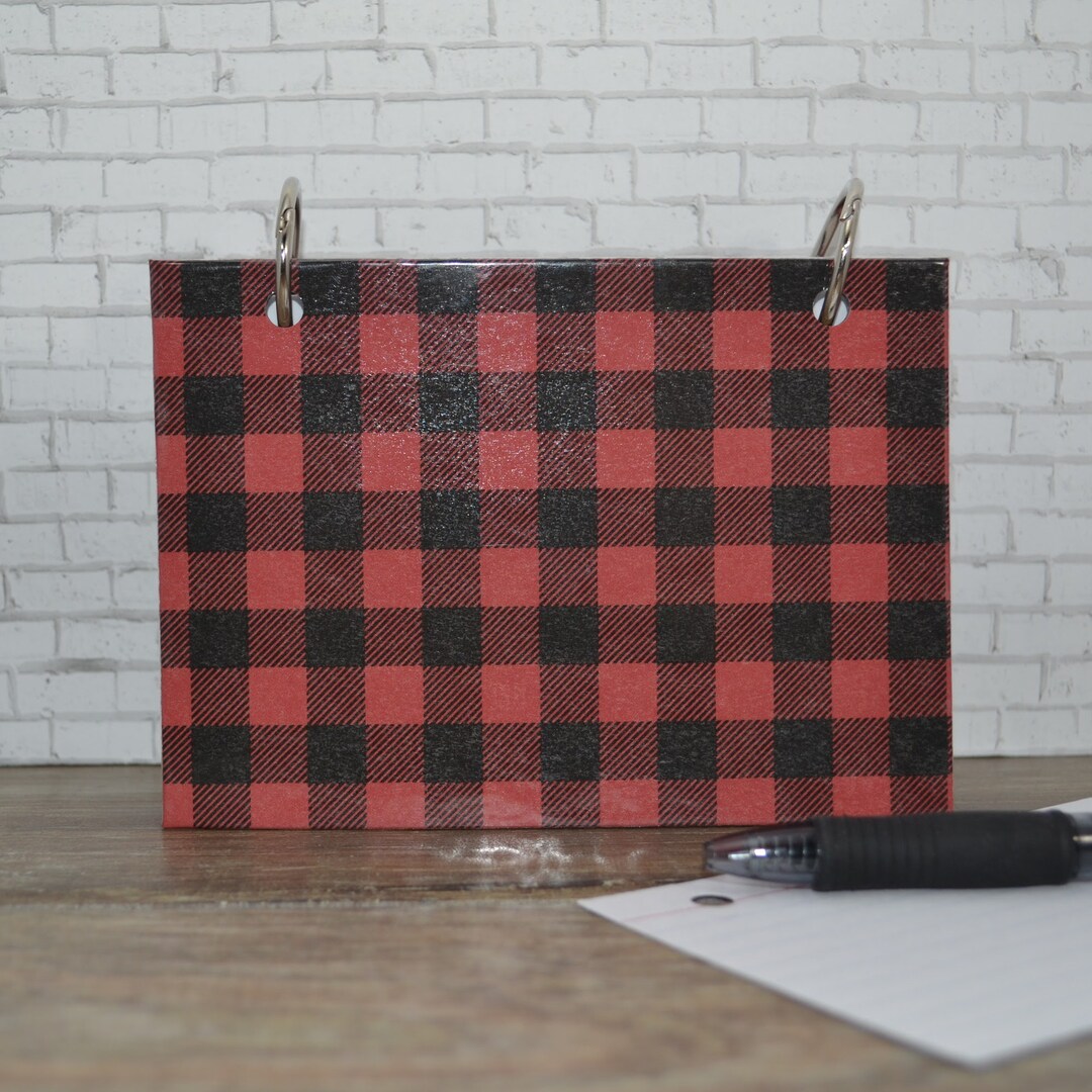 Index Card Binder, Buffalo Plaid, Planning Journal or Address Book ...