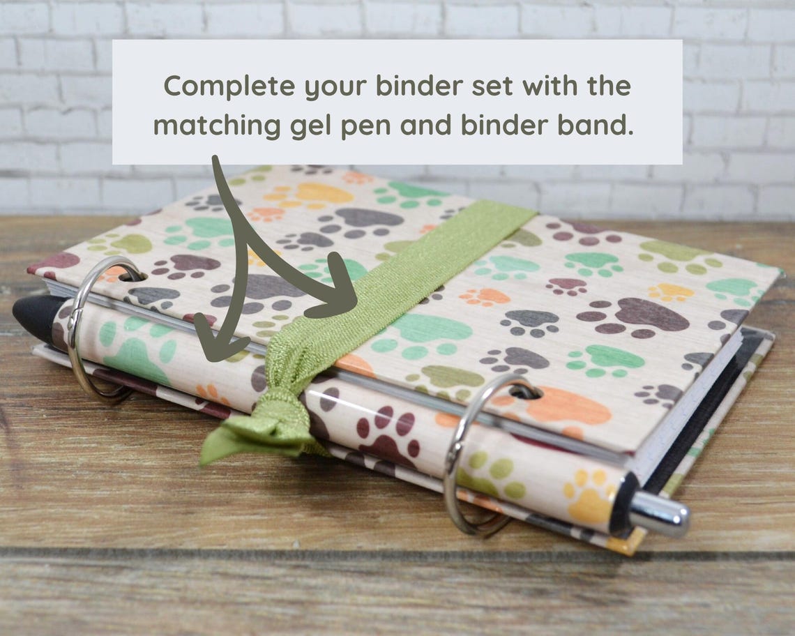 Dog Paw Prints, Index Card Binder, New Puppy Owner Planning Journal ...