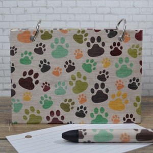 Dog Paw Prints, Index Card Binder, New Puppy Owner Planning Journal ...